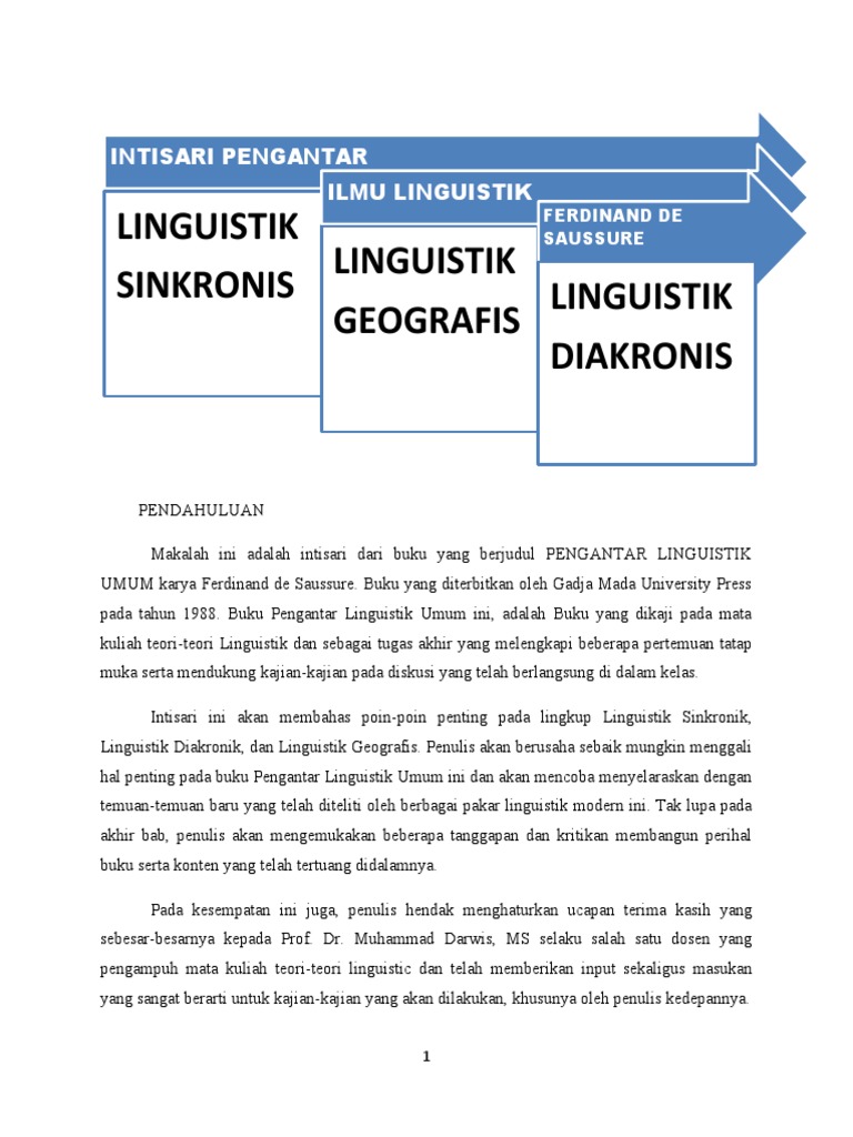 Intisari Pengantar Linguistik Umum | PDF | Seni & Disiplin Bahasa | Kajian Bahasa Asing