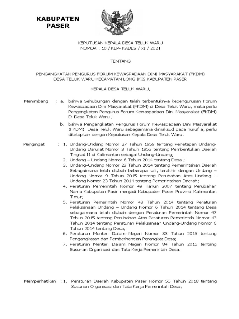 SK Pengurus FKDM 2021 | PDF