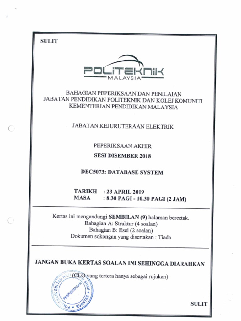 Dec5073 - Database System Dis2018 | PDF