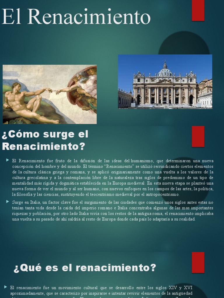 El Renacimiento: Un movimiento cultural que transformó Europa | PDF | Renacimiento | Edades medias