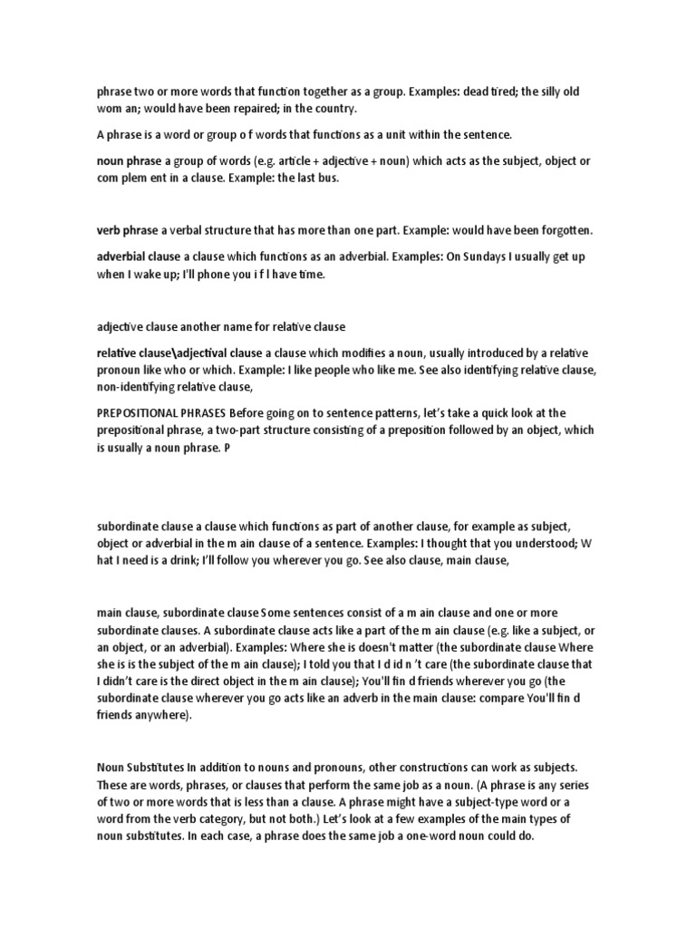 Basic Consepts | PDF | Verb | Clause