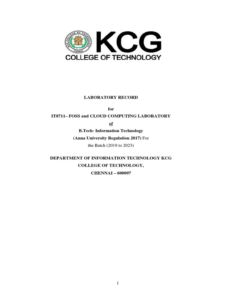 IT8711-FOSS - Cloud Computing Lab Manual-Master | PDF | Virtualization | Virtual Machine