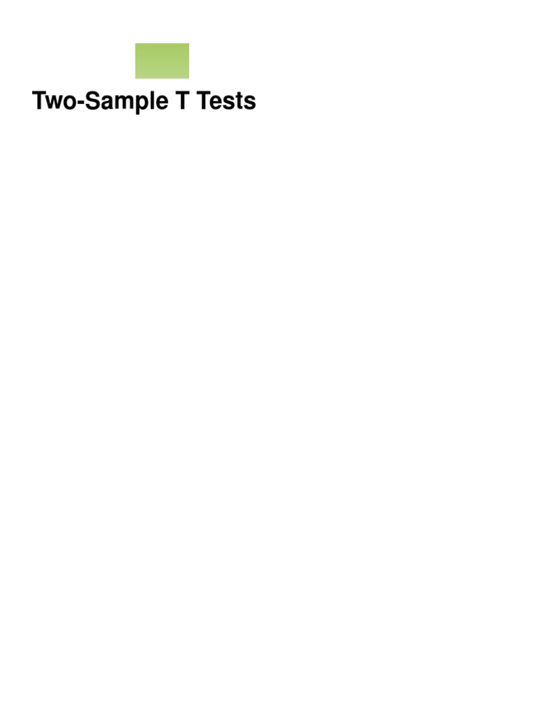 Two Sample T Test | PDF | Student's T Test | Statistical Hypothesis Testing