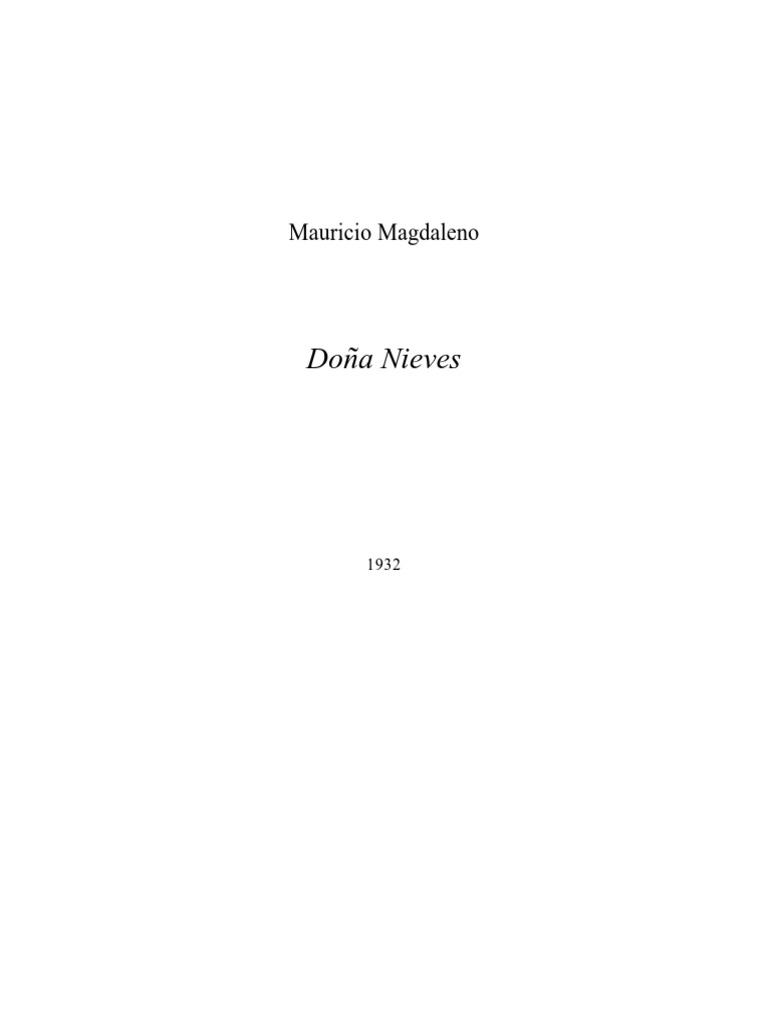 Doña Nieves | PDF