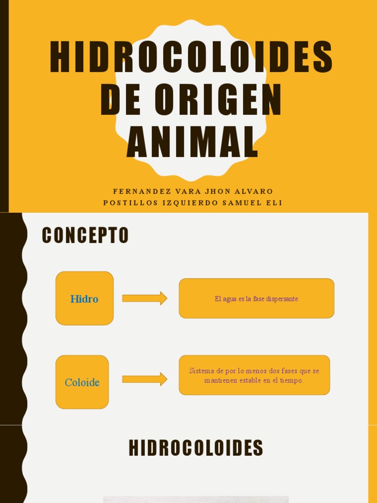 Hidrocoloides de Origen Animal | PDF | Gelatina | Agua