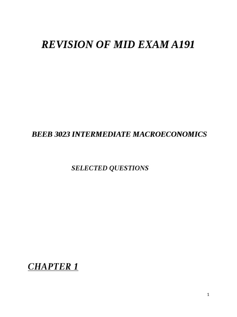 Revision For Mid Exam Beeb3023 Intmd Macro A191 1 | Download Free PDF ...