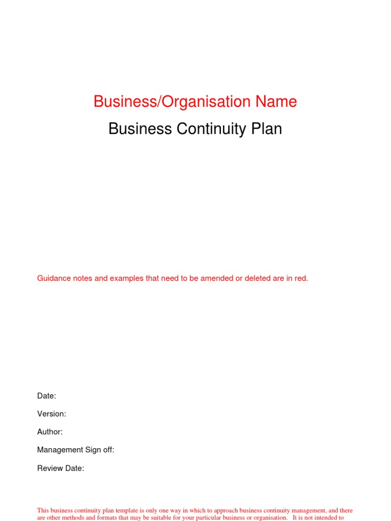 BCM Plan Template | PDF | Business Continuity | Backup