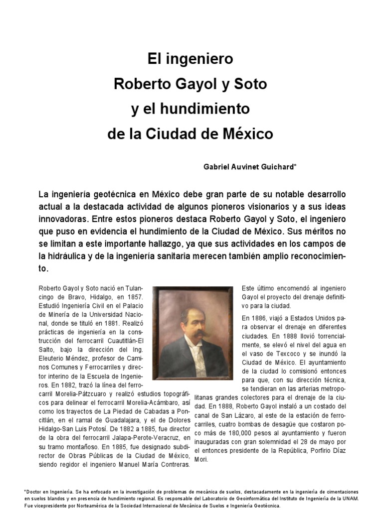 Roberto Gayol: Pionero del Drenaje en CDMX | PDF | México | Ciudad de ...