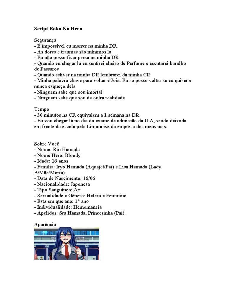Script Boku No Hero | PDF