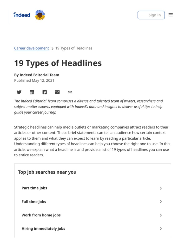19 Types of Headlines | PDF | Search Engine Optimization | News