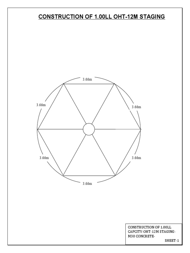 1.00lakh Lit - OHT-12m-drawing | PDF | Components | Buildings And ...