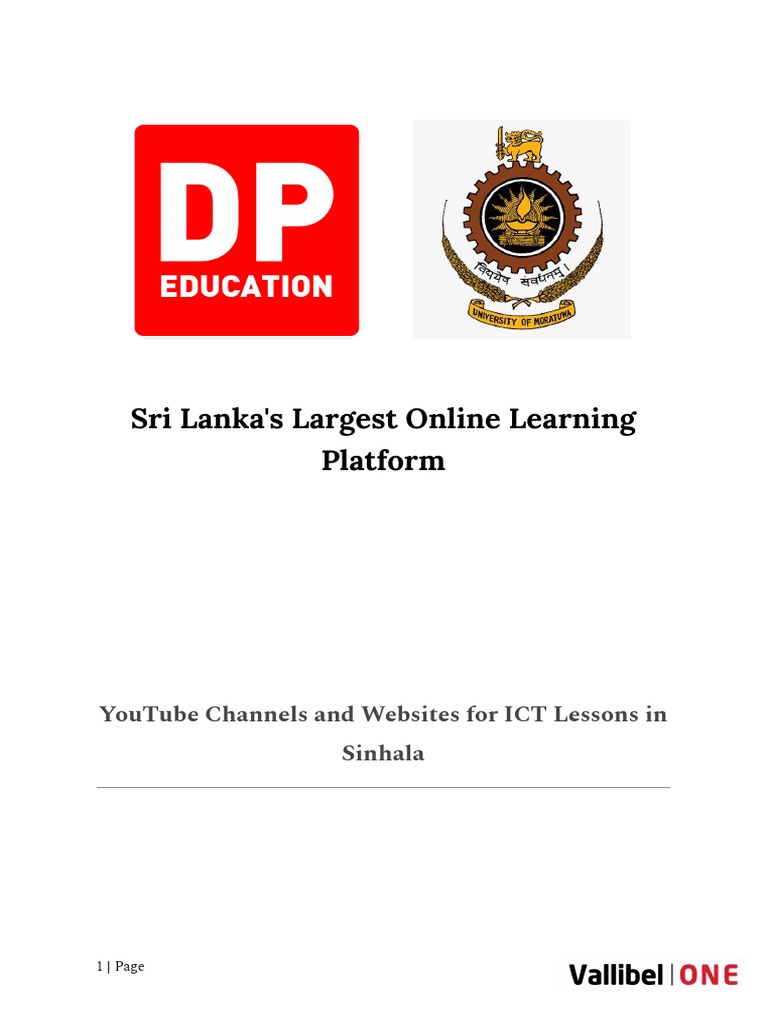 YouTube Channels and Websites For ICT Lessons in Sinhala | PDF