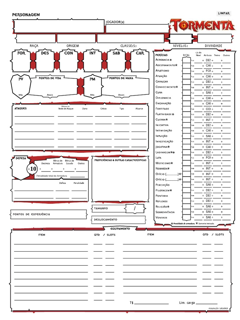 RPG character sheet | PDF