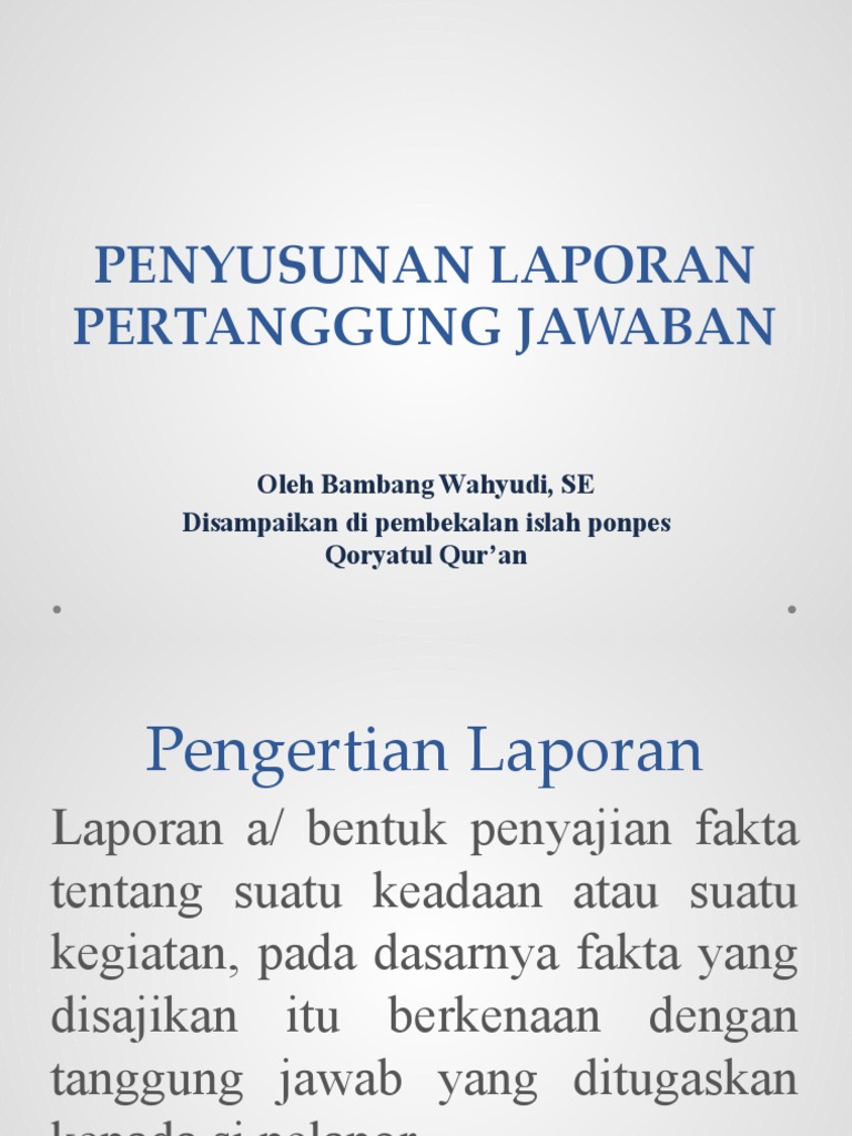 Panduan Penyusunan Laporan Pertanggungjawaban | PDF | Pengelolaan Keuangan & Uang | Bisnis