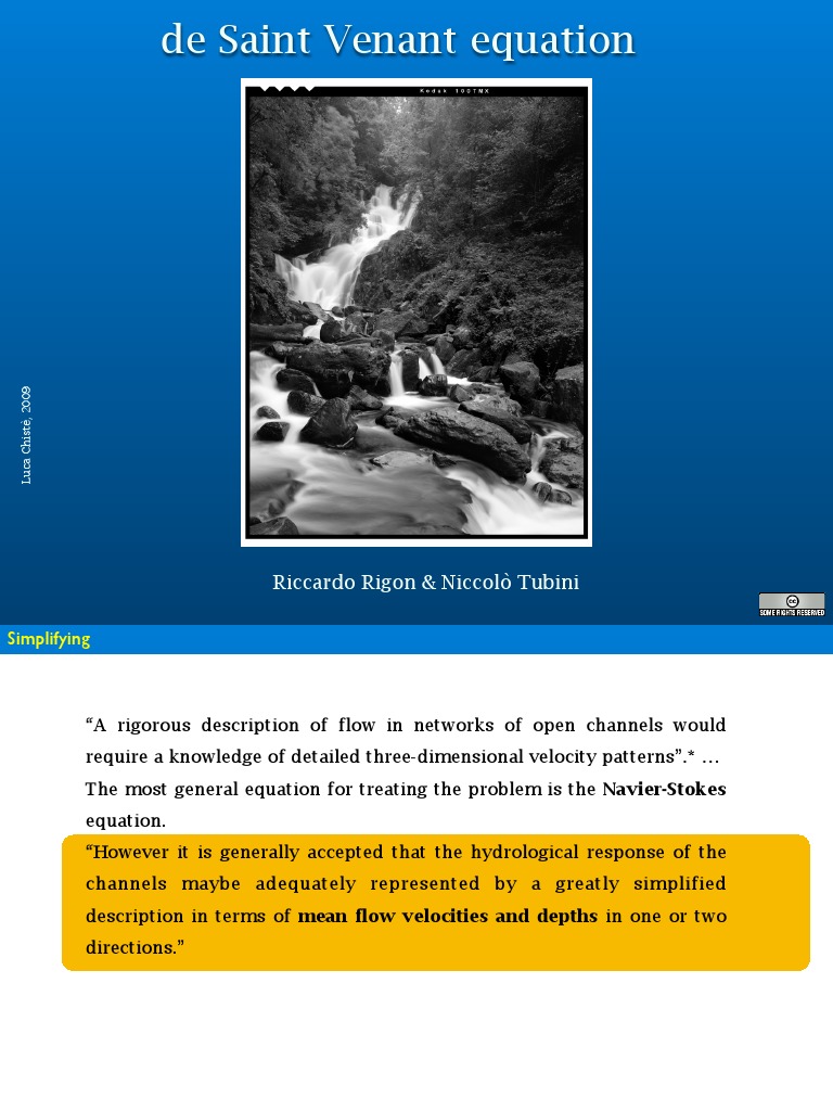 Simplified 1D de Saint Venant Equations | PDF | Fluid Dynamics | Navier ...