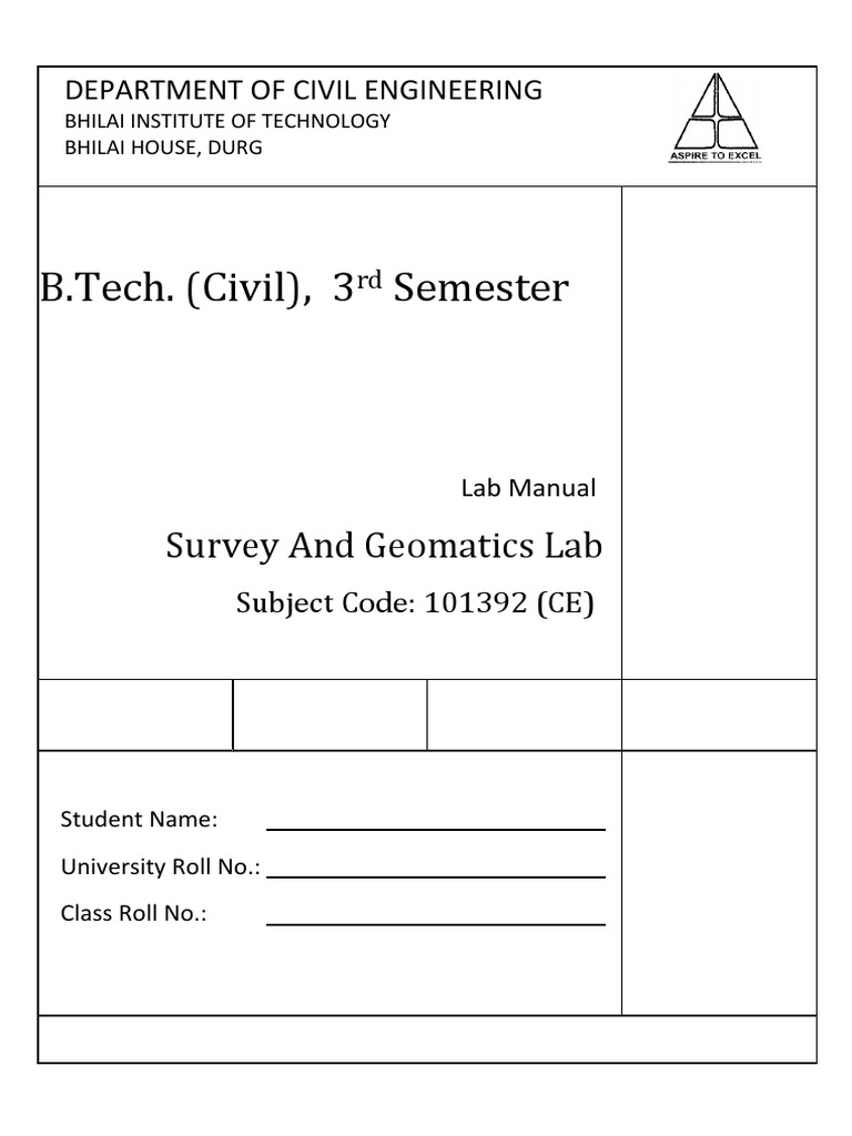 3rd Sem Lab Manual | PDF | Surveying | Compass 3rd Sem Lab Manual | PDF | Surveying | Compass