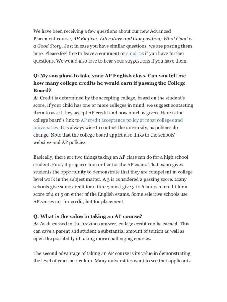 FAQ: AP English Literature and Composition | PDF | Business