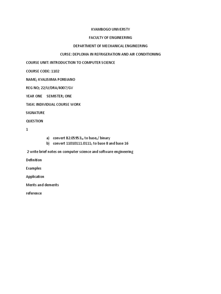 Theory Computer Course Work | PDF | Computer Science | Software