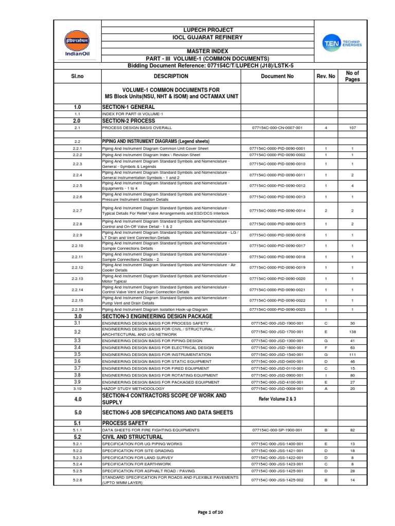 EPCC-5 (MS Block - Octamax Unit) Part-III-Master Index - Volume-1 | PDF ...