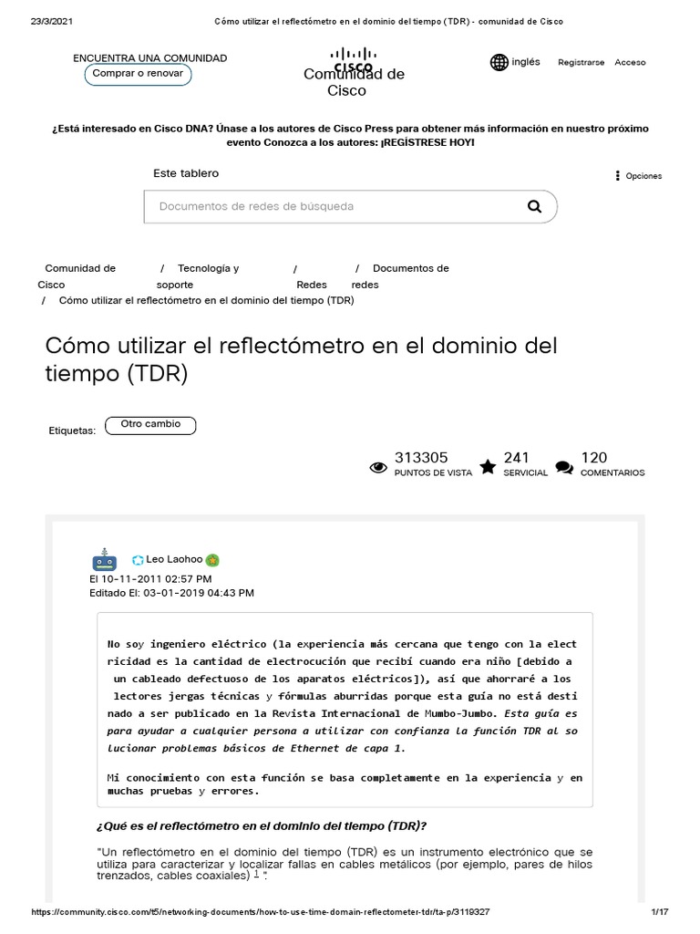 (TDR) - Comunidad de Cisco | PDF | Voz sobre IP | Estándares informáticos