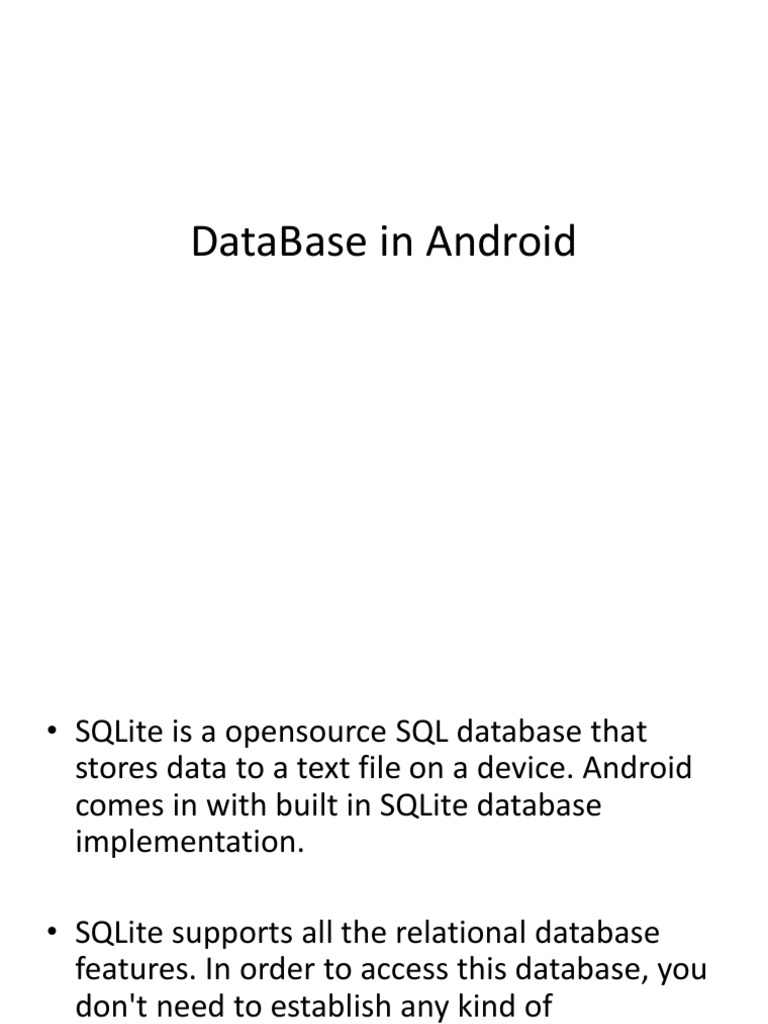Sqlite in Android | PDF