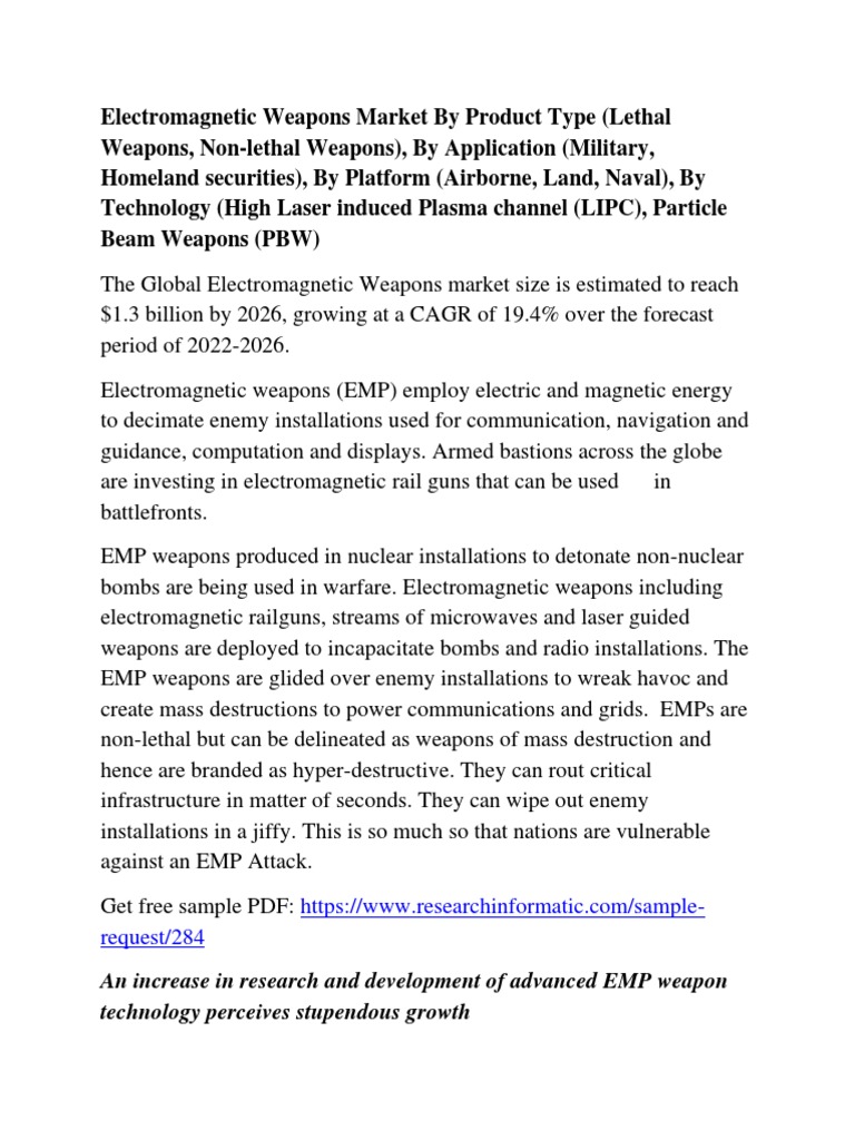 Electromagnetic Weapons Market | PDF | Unmanned Aerial Vehicle ...