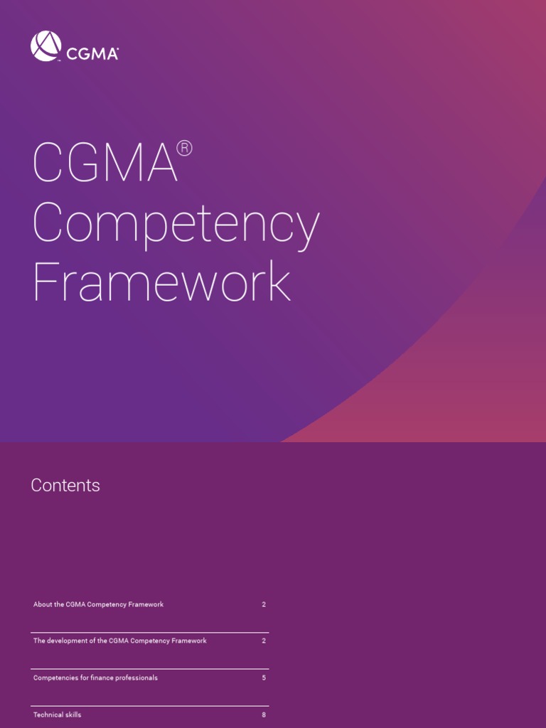 Cgma Competency Framework - Finance | PDF | Cost Accounting | Strategic ...