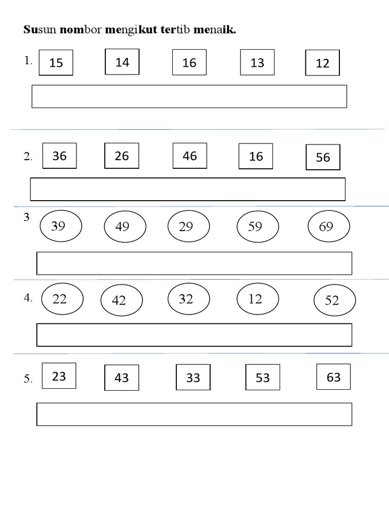 Susun Nombor Mengikut Tertib Menaik 2 | PDF