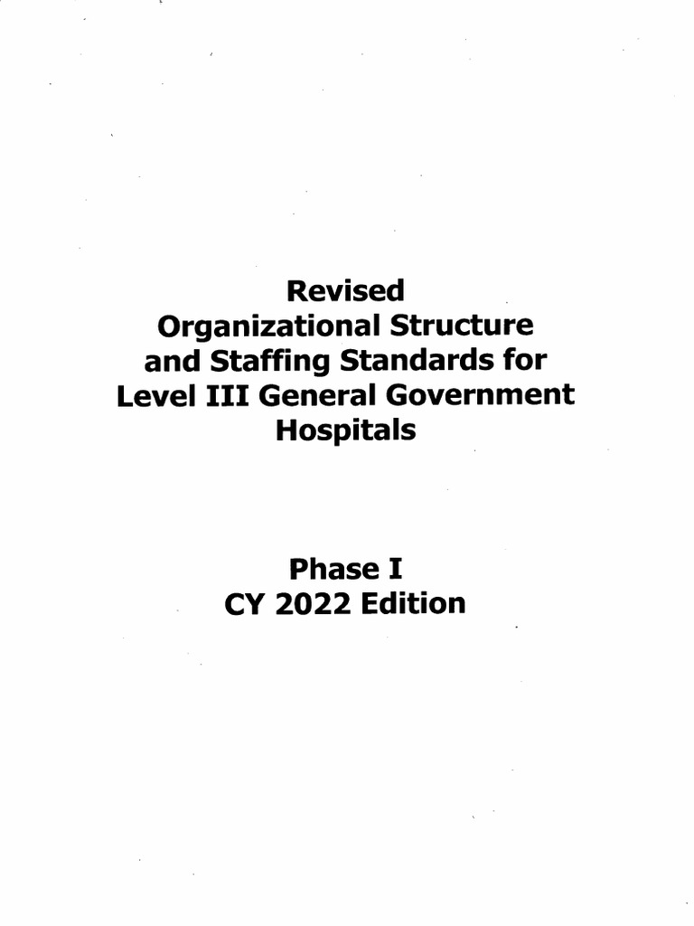Revised Organizational Structure and Staffing Standards For Level III ...