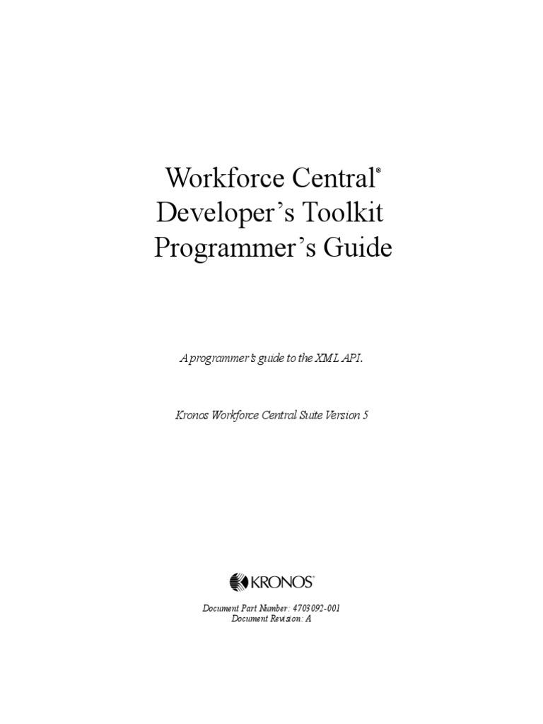 Workforce Central Developer S Toolkit Programmer S Guide | PDF | Html ... Workforce Central Developer S Toolkit Programmer S Guide | PDF | Html ...