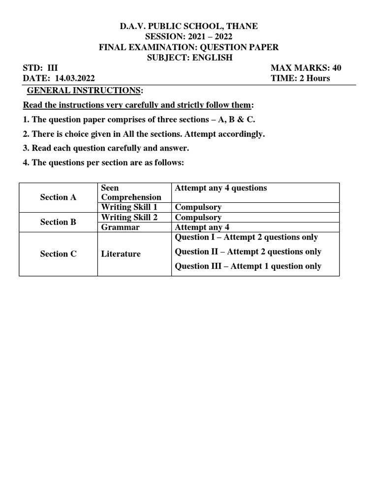 STD 3 Final English | PDF | Linguistics