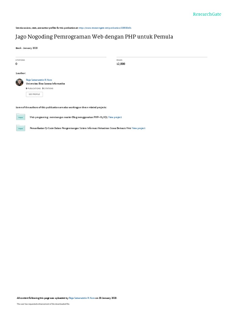 PHP Untuk Pemula RJD | PDF | Bisnis | Komputer