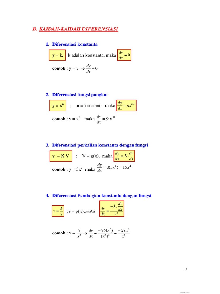 Pengertian Dan Kaidah Diferensial | PDF