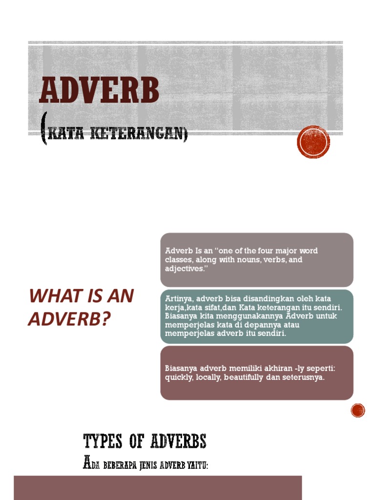 Jenis-Jenis Adverb dan Penjelasannya | PDF | Seni & Disiplin Bahasa