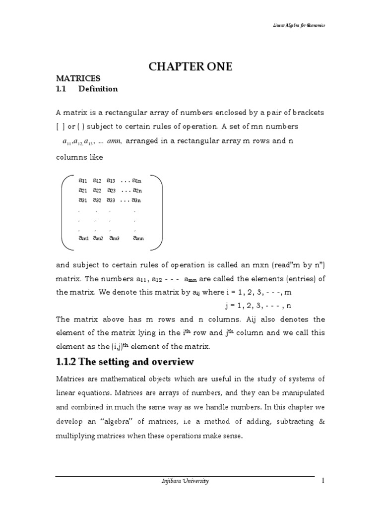Linear Algebra Module | PDF | Matrix (Mathematics) | Determinant