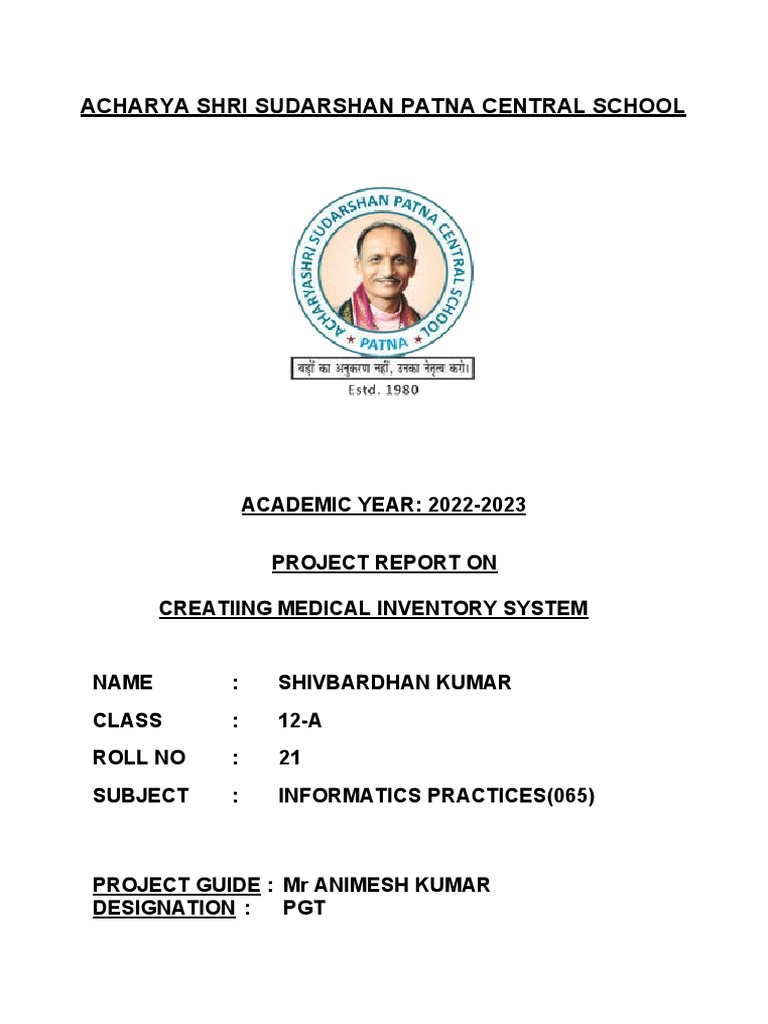 Medical Store Computer Projrct | PDF | Software Testing | Business