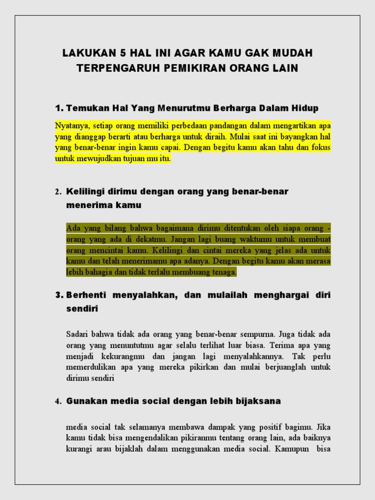 Lakukan 5 Hal Ini Agar Kamu Gak Mudah Terpengaruh Pemikiran Orang Lain ... Lakukan 5 Hal Ini Agar Kamu Gak Mudah Terpengaruh Pemikiran Orang Lain ...