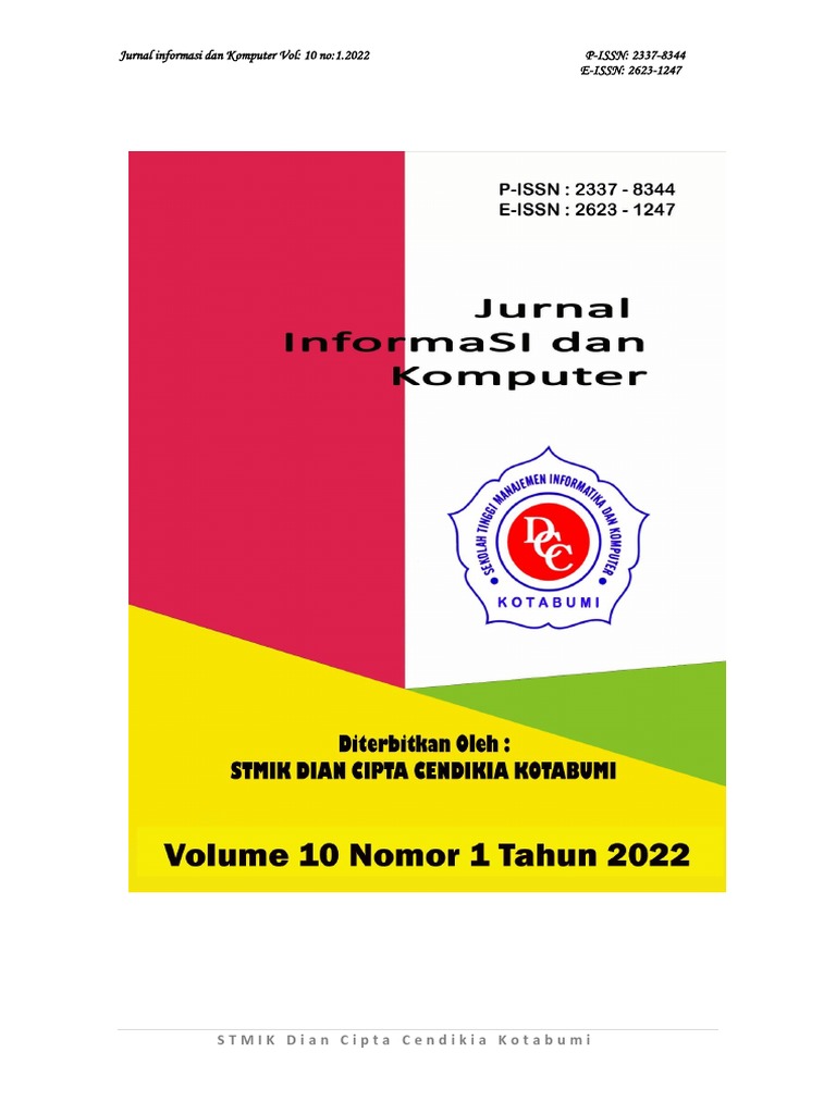 Jurnal Informasi Dan Komputer Vol: 10 No:1.2022 P-ISSN: 2337-8344 E-ISSN: 2623-1247 | PDF