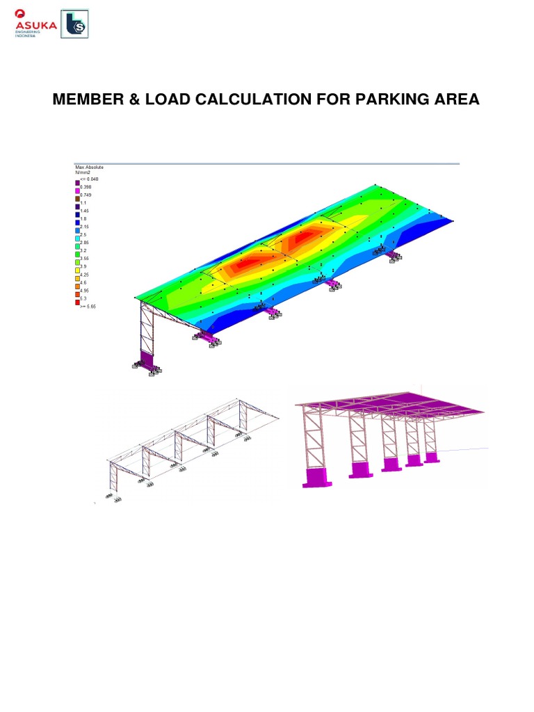 LOAD & MEMBER CALCULATION FOR PARKING AREA Onsite | PDF | Pressure ...