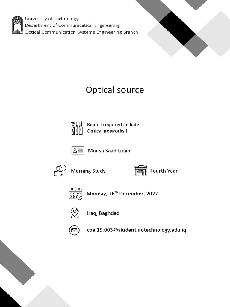 Optical Source | PDF | Laser | Light Emitting Diode