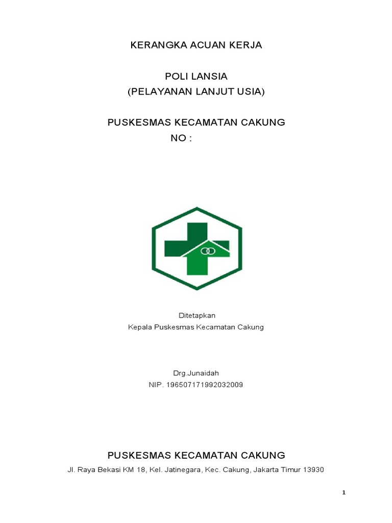 KAK Poli Lansia 2022 | PDF | Pengembangan Diri