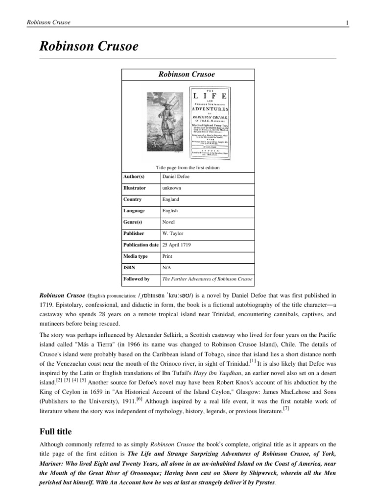Robinson Crusoe | Robinson Crusoe | Fiction & Literature