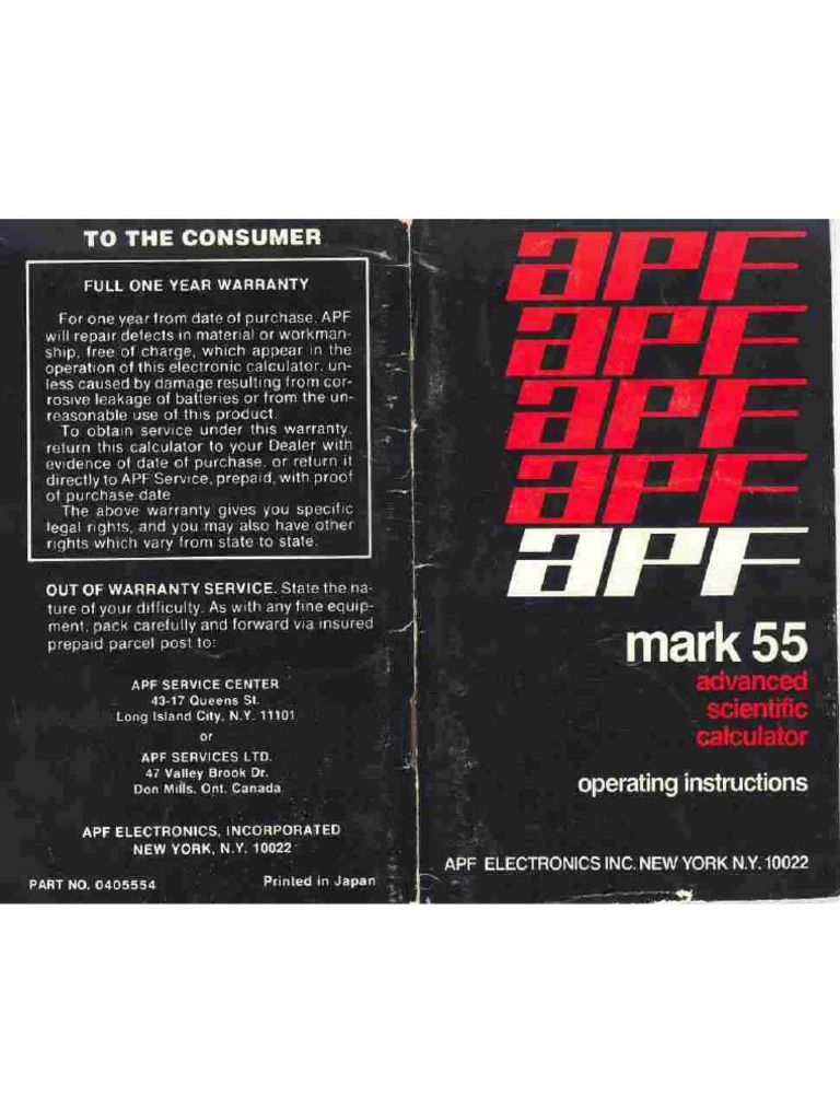 Mark 55 Calculator User Manual | PDF | Mathematical Notation | Notation