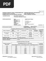 Calibration Certificate Template | PDF