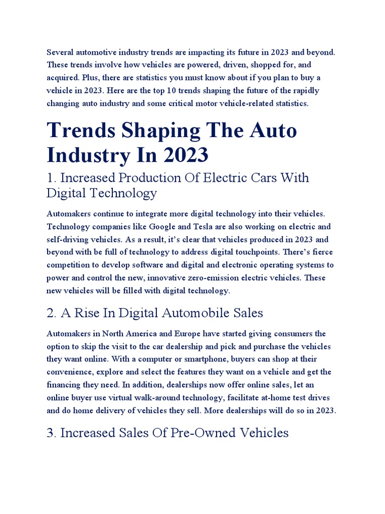 Automotive Statistics | PDF | Car | Automotive Industry