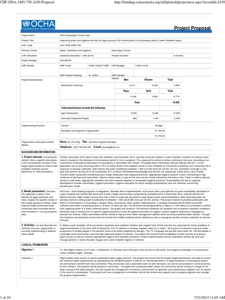Project Proposal: Total Beneficiaries Include The Following | PDF ...