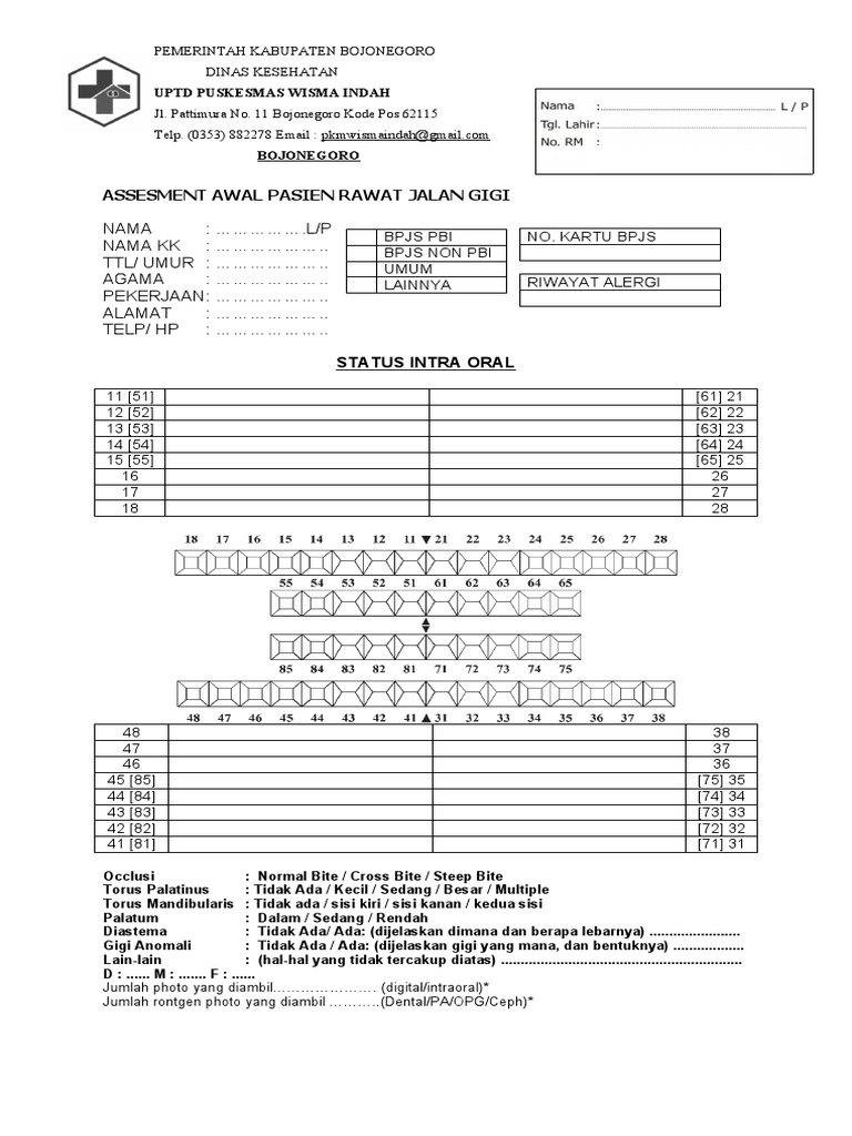 Form Design RM Poli Gigi Baru | PDF