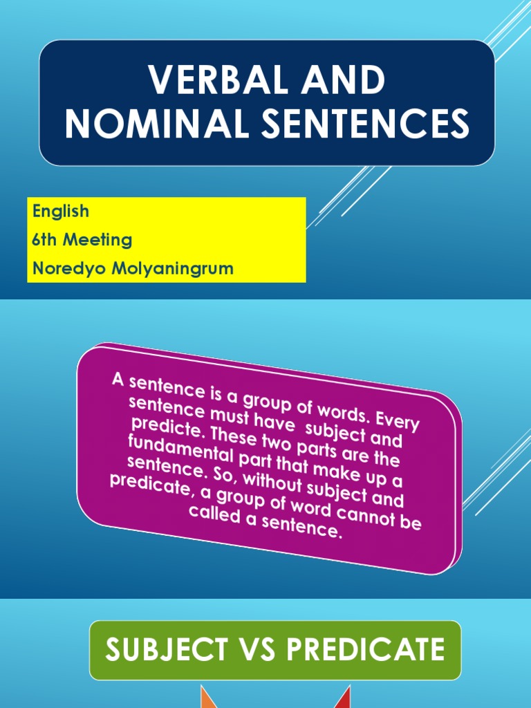 Verbal and Nominal Sentences | PDF | Verb | Adjective