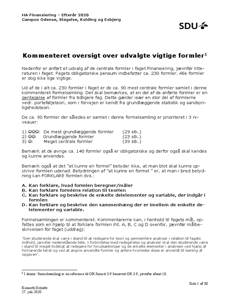 FIN Formelsamling | PDF