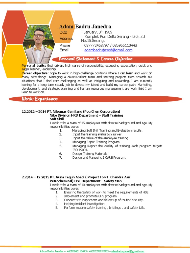 Contoh CV Warna Warni | PDF | Human Resource Management | Business